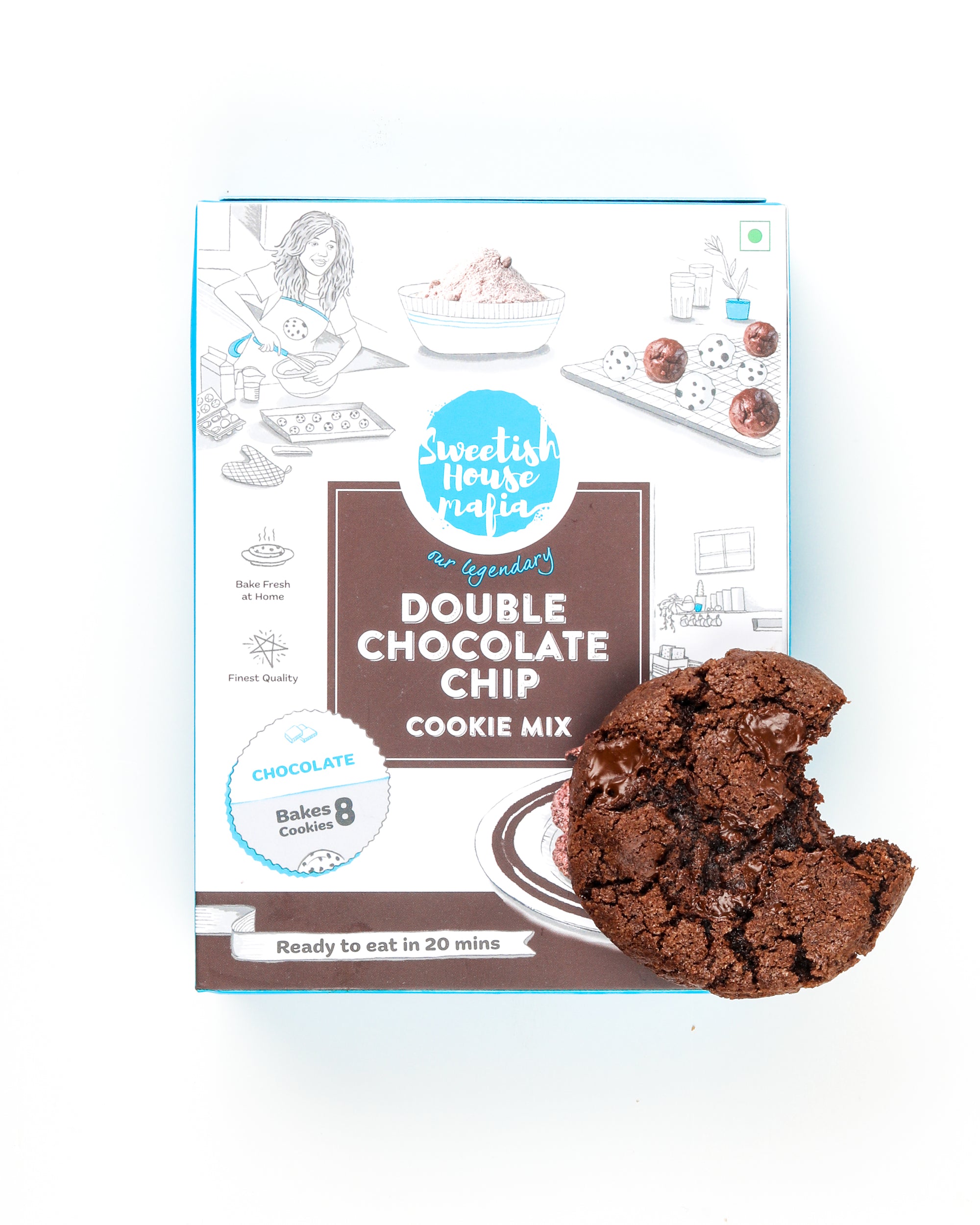 Double Chocolate Chip Cookie Premix (7 -8 Cookies) - Sweetish House Mafia